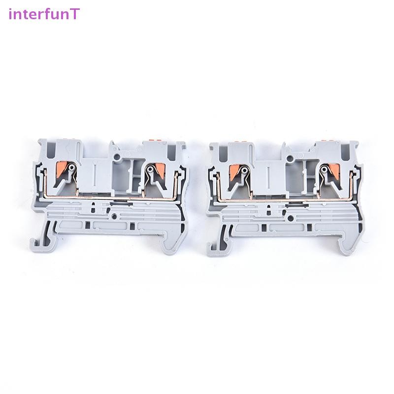 [InterfunT] 10 ชิ้น Din Rail Terminal Blocks PT-2.5 Push In Spring ...