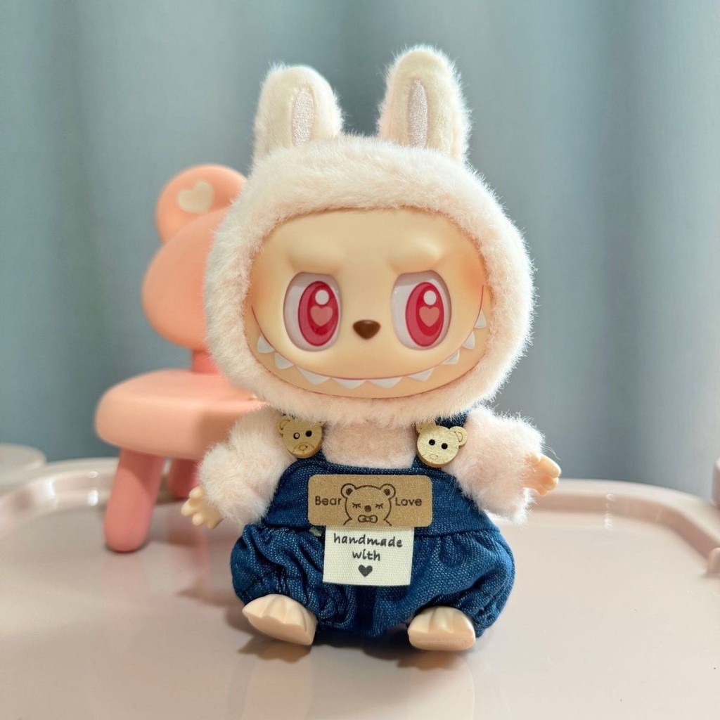 หนึ่งรุ่นที่สอง labubu ตุ๊กตาเสื้อผ้าจี้ labubu Overalls ไวนิลตุ๊กตา ...