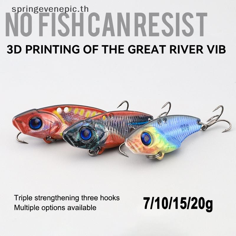 Springevenepic Vib Vibrag Lure 7g-20g 3d พิมพ์ Sanbon Hook ยาว Casg Road Runner เหยื่อปลอมเลื่อม ...