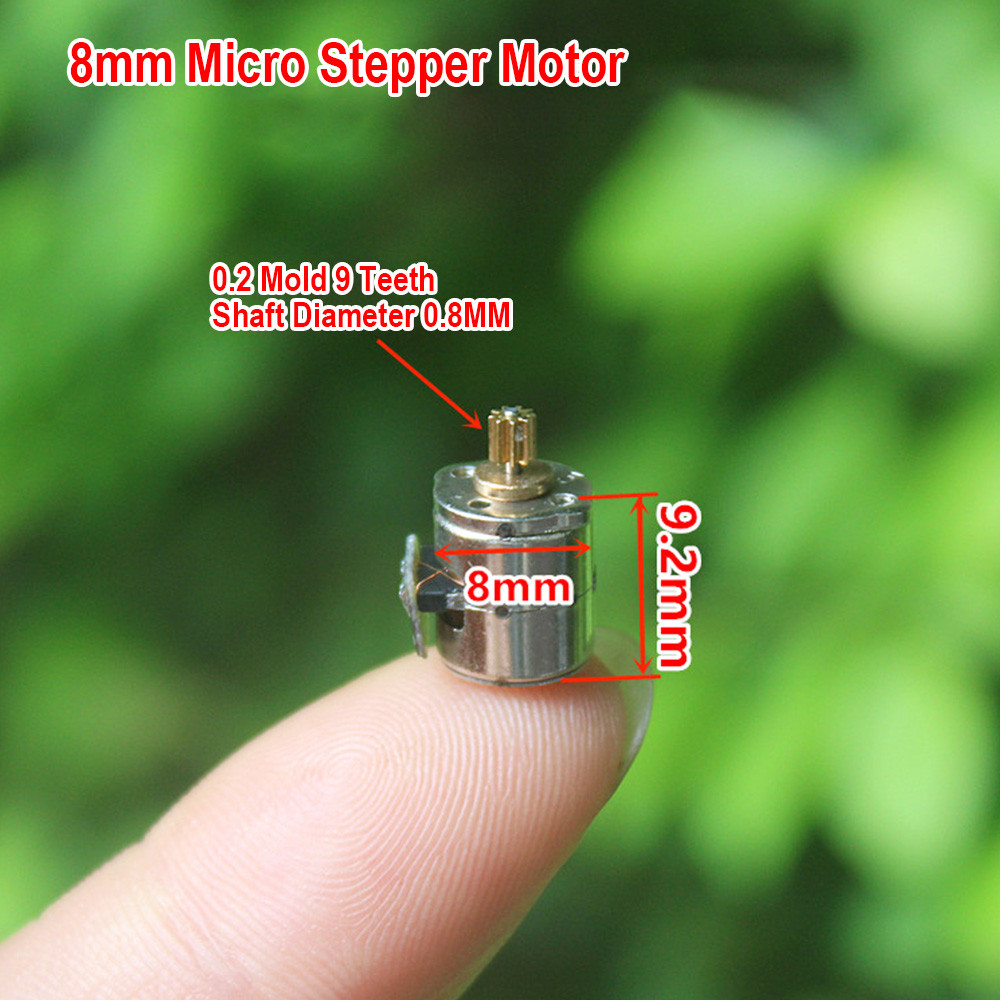 5pcs Precision 8MM Micro Mini Stepper Motor 2 เฟส 4 สาย W/เกียร์โลหะ 9T ...