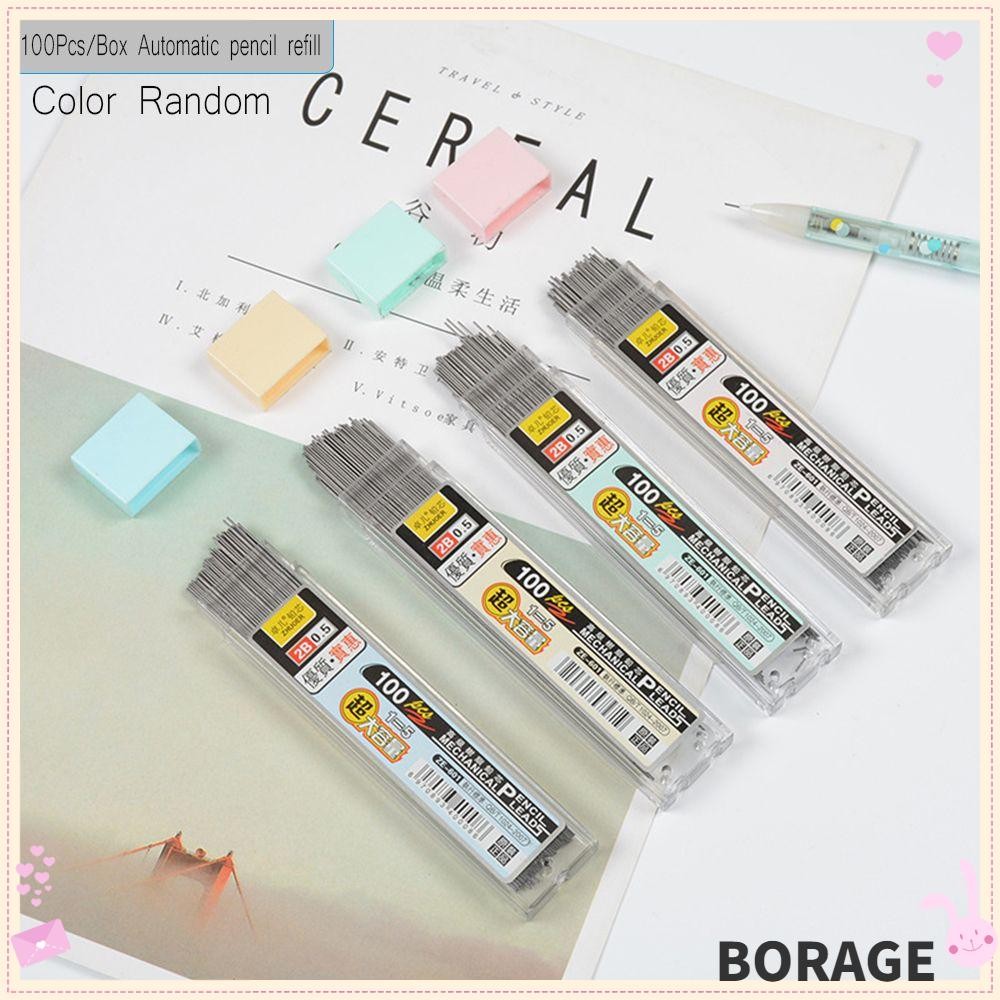 BORAG 100 ชิ้น/กล่องดินสอตะกั่วเครื่องเขียนเปลี่ยนกราไฟท์เรียบ | Shopee Thailand