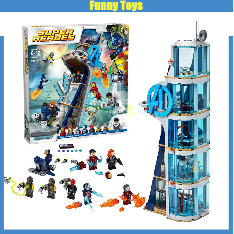 76166 Avengers Tower Battle Building Blocks ซูเปอร์ฮีโร่ Headquarters ...