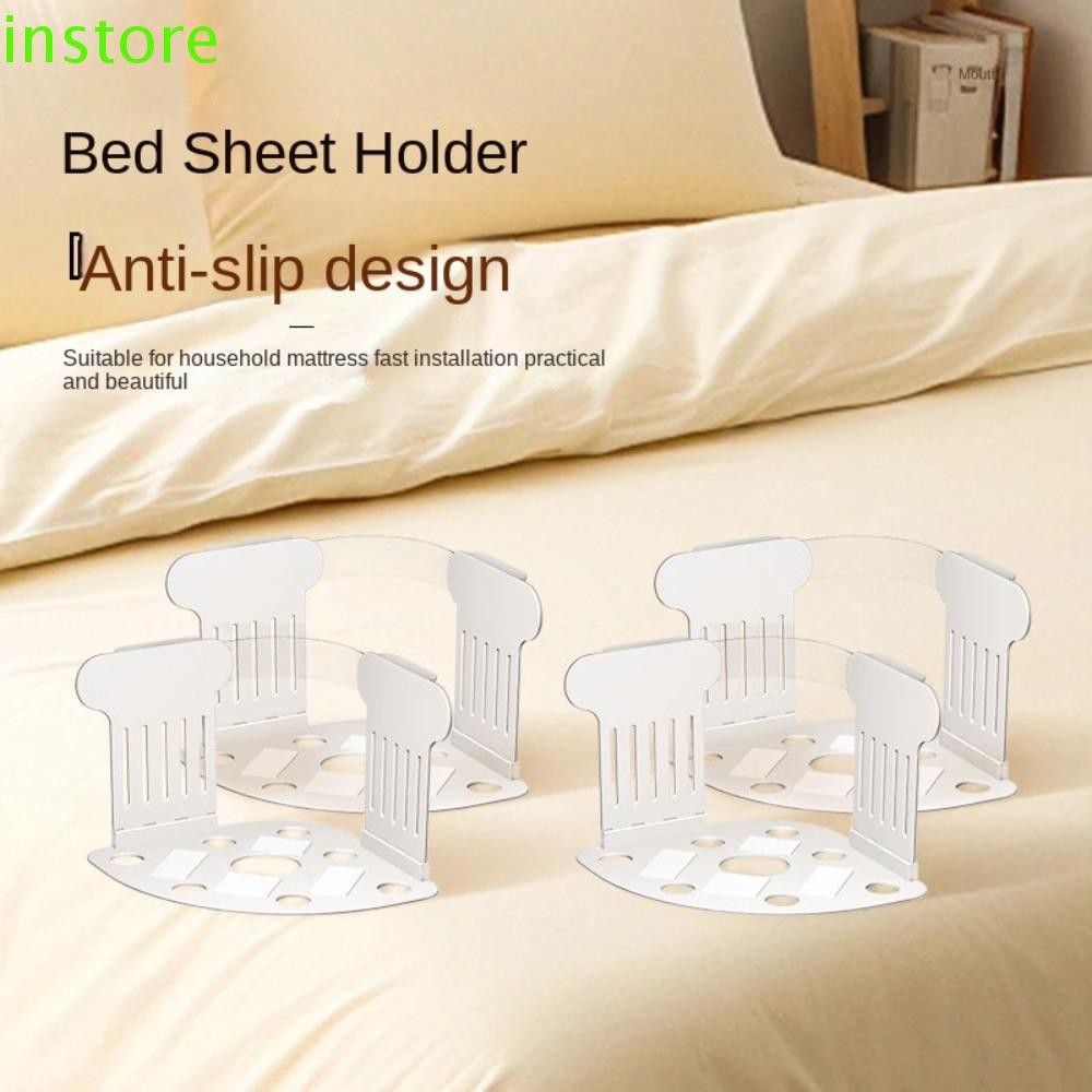 INSTORE 4 ชิ้นผ้านวมแผ่น Fixator, Anti-run พร้อมล็อคแถบที่มองไม่เห็น ...