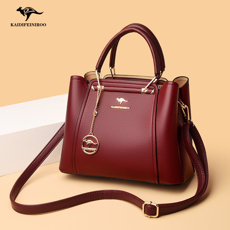 KAIDIFEINIROO กระเป๋าถือคลาสสิกยอดนิยม กระเป๋าหนังผู้หญิงในบรรยากาศ ...