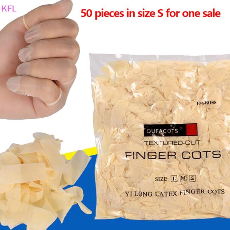 (KFL) 50 ชิ้น/แพ็คทิ้ง Latex Finger Cover ยางลื่น Anti-static Finger ...