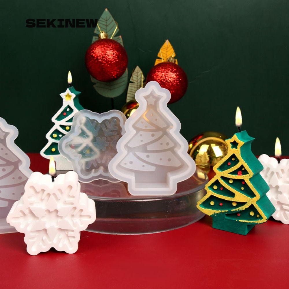 Sekinew ซิลิโคนเทียนเกล็ดหิมะ, DIY ต้นคริสต์มาสคริสต์มาส Mould, ของขวัญ ...