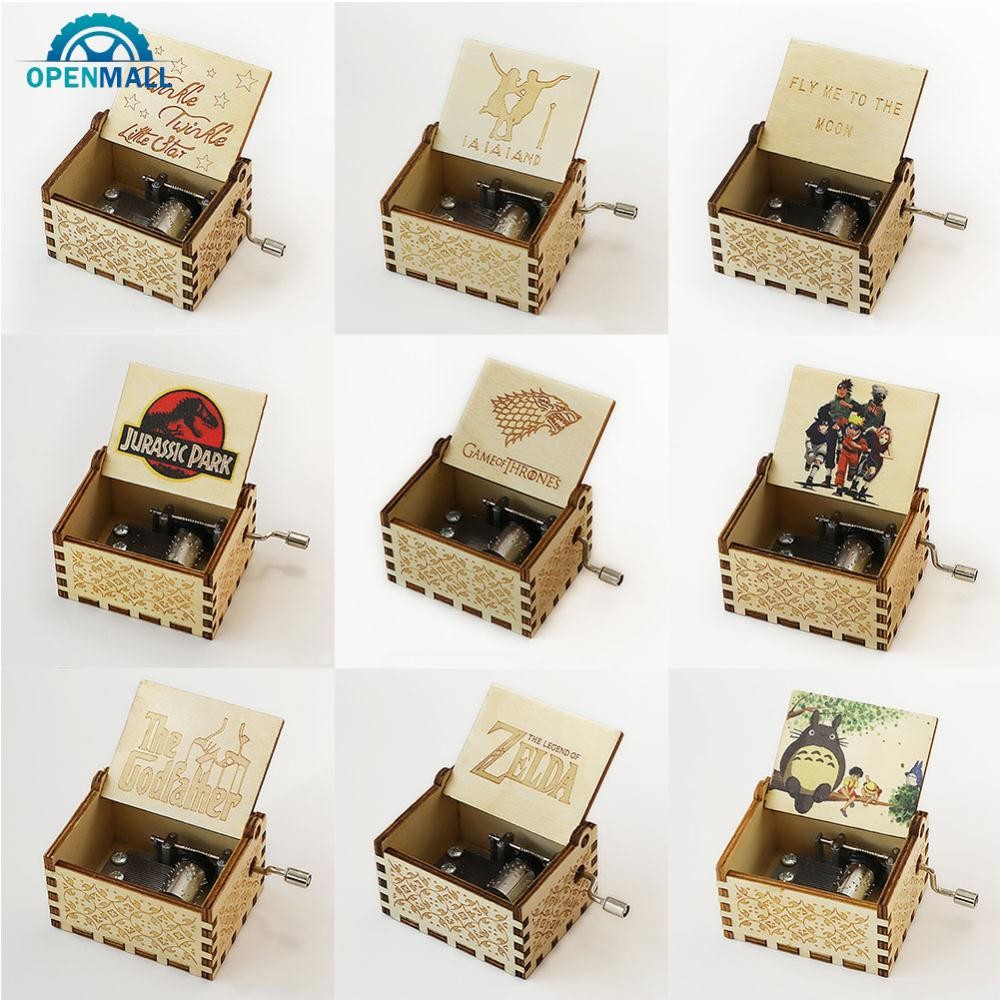 OML 18 รูปแบบกล่องดนตรีไม้คริสต์มาส Godfather Totoro Jurassic Park เซเล ...