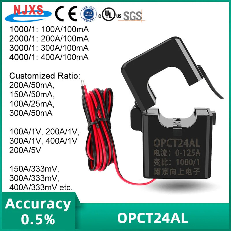 Njxse OPCT24AL Split Core Current Transformer 100A 50mA 40mA 25mA 20mA ...