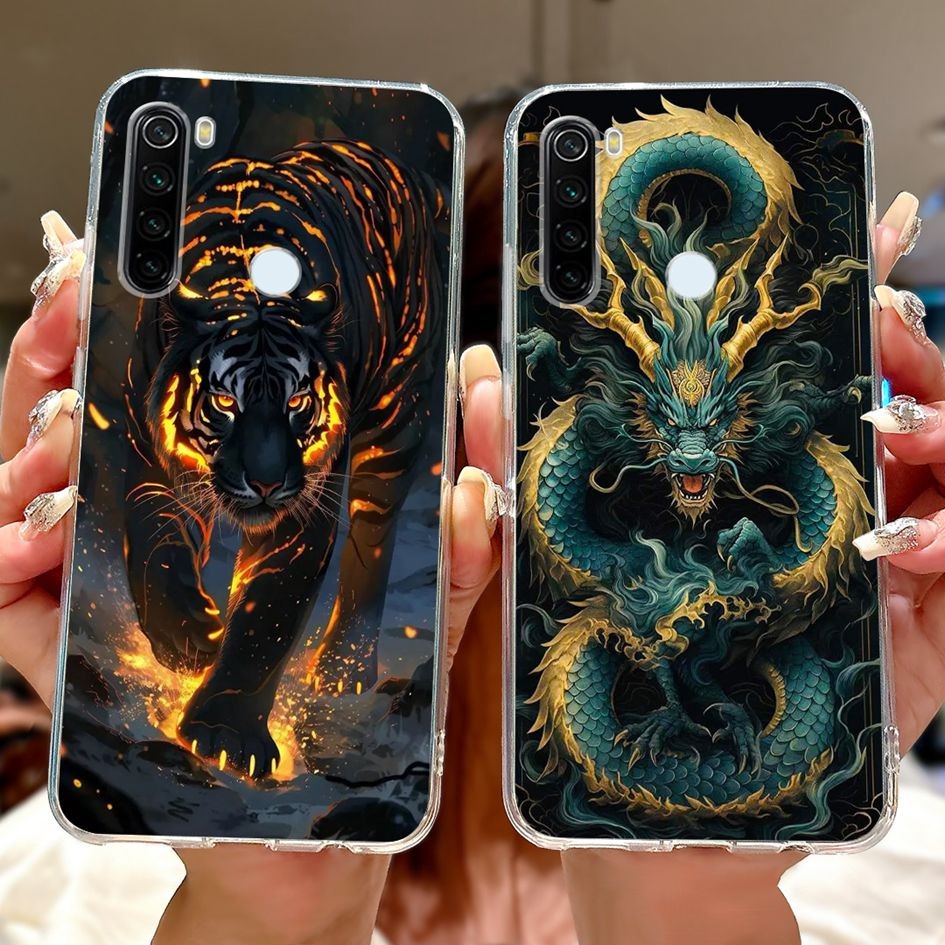 ปลอกสําหรับ Xiaomi Redmi หมายเหตุ 8 กรณี Cool Tiger Dragon Spider Cat ...