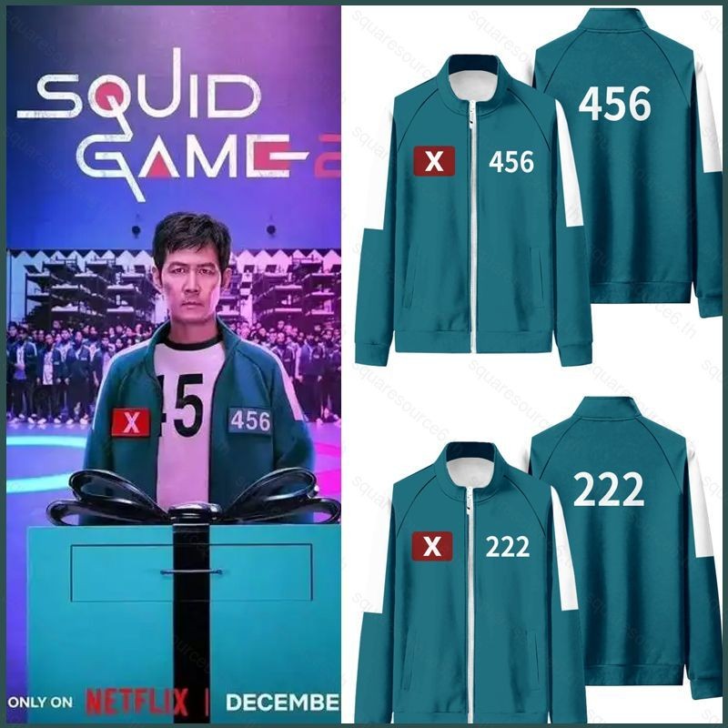 333 Squid Game Season 2 เบอร์ 456 222 149 แสดงซิปเสื้อกันหนาวเสื้อแจ็คเ ...
