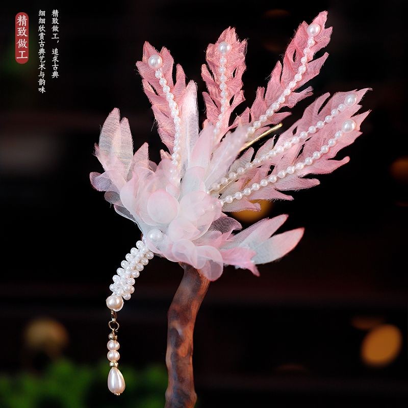 [Fairy Style Full] สไตล์โบราณ Phoenix Tail Perm Hair Crown จี้คิ้วสี ...