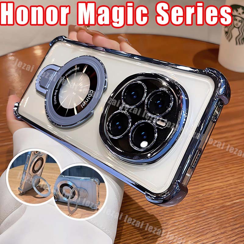 เคสHonor Magic 7 Pro Magic7Pro Magic7 Pro 5GเคสHonor Magic 6 5 4 Pro 5Gเคสกรณีผู้ถือใสหรูหราความ ...