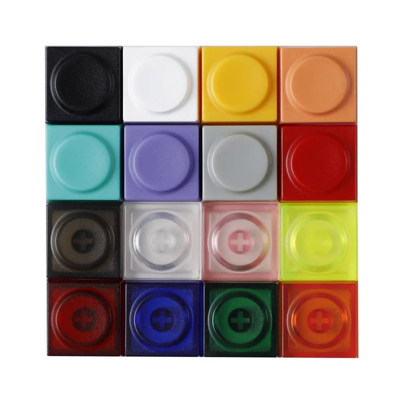 16 Pcs Original Blocks Bricks Keycap Transparent Frosted Keyboard Cap ...