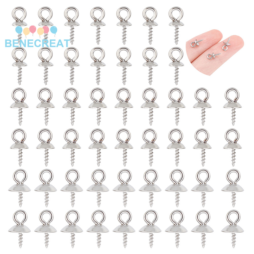 1 กล่อง 90 ชิ้น 3 ขนาดจี้ Bail ถ้วยสแตนเลสสกรู Eye Pin Bails สกรู Bails ...
