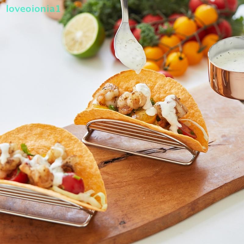 loveoionia1 304 สแตนเลส Taco ผู้ถือ Wave Shape เม็กซิกันอาหารขาตั้งถาด ...