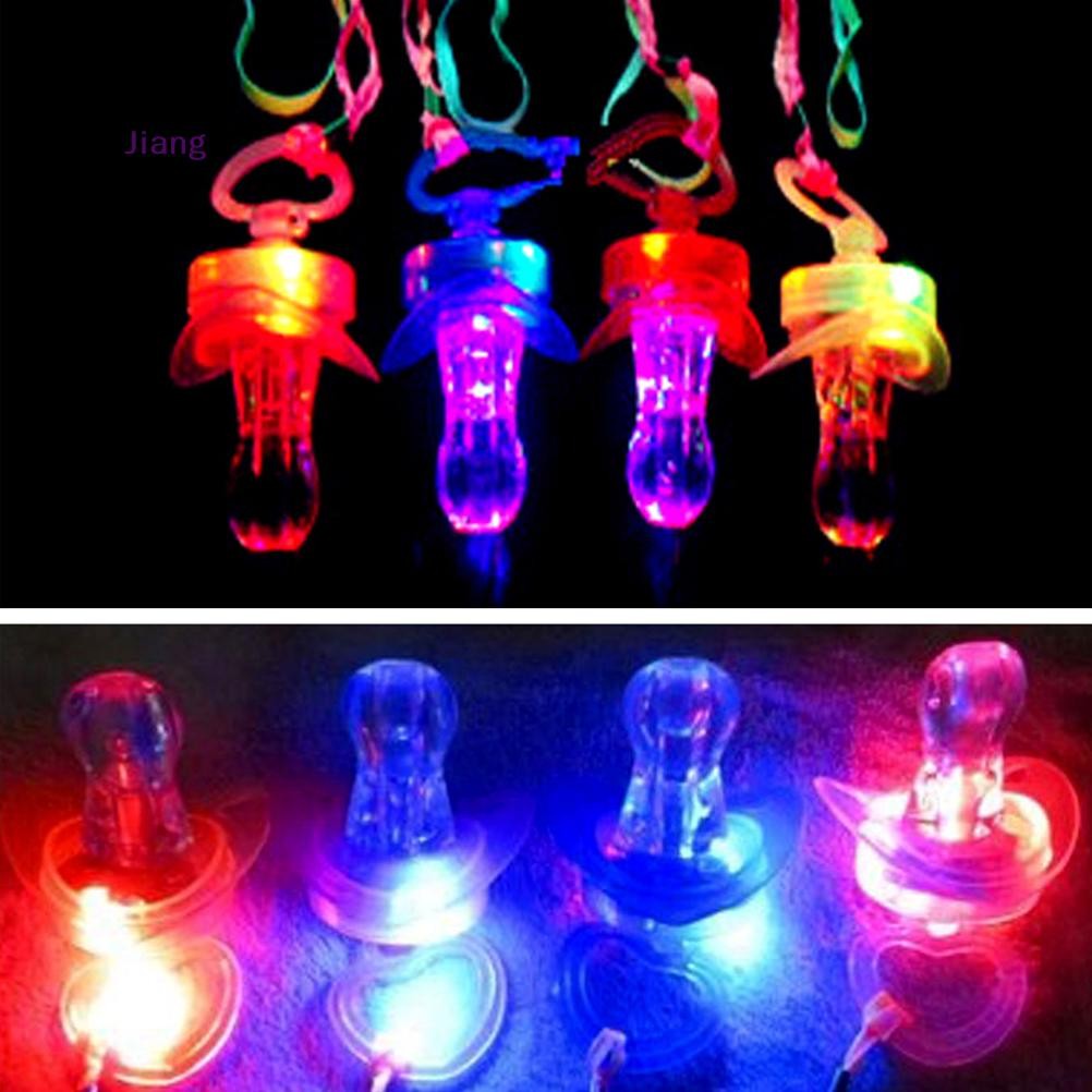 [Jiang] Fashion Pacifier Whistle Party ของเล่นสนุก LED กระพริบแฟลช Glow ...
