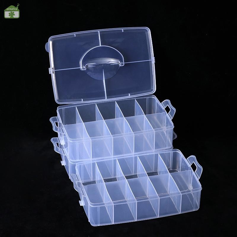 Dong 3 ชั้น Stackable พลาสติกใสเครื่องประดับลูกปัดกล่องจัดเก็บ ...