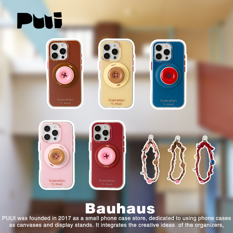 Puui [พร้อมส่ง] Cute Phone Case with Colorful Button Holder Case ...