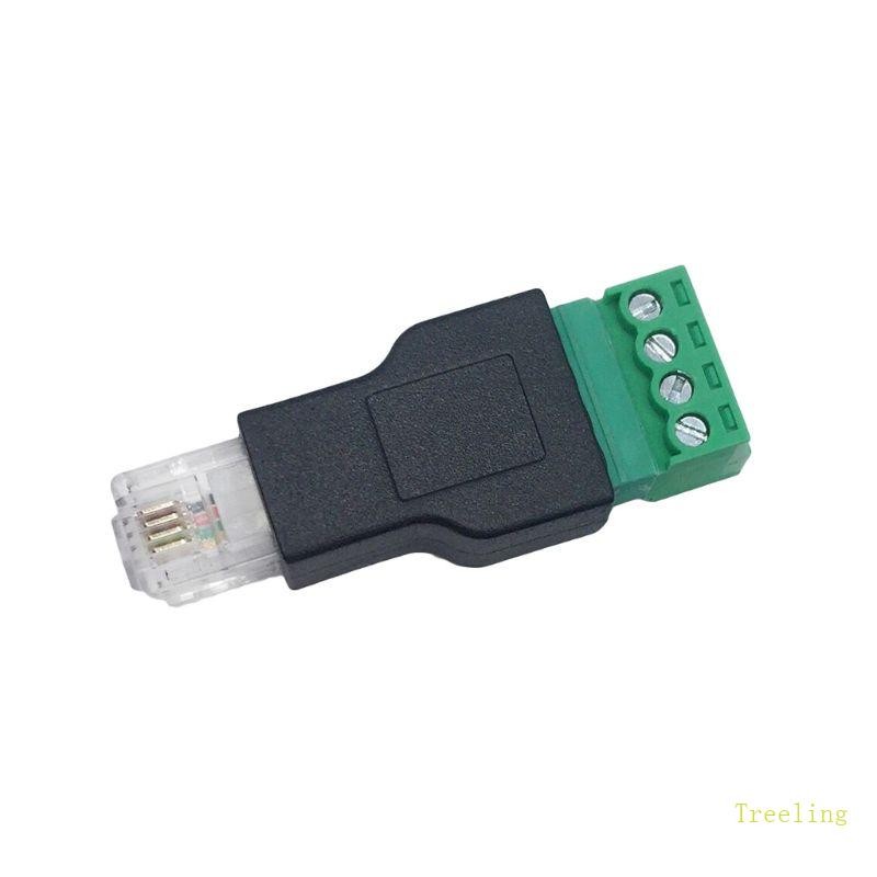 Treeling RJ11 ชาย 4Pin Connector Splitter Shield Terminal Plug สกรู ...