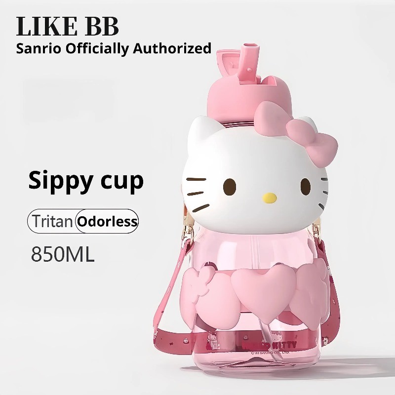 ขวดน้ำ Sanrio Hello Kitty วัสดุ Tritan 850ml ขวดน้ำความจุขนาดใหญ่ ถ้วยน้ำพกพา สำหรับเด็กผู้หญิง ...