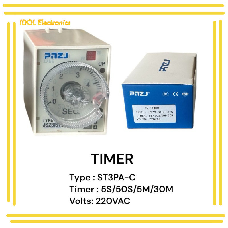 ราคาถูก! TIMER Type : ST3PA-C Timer : 5S/50S/5M/30M Volts: 220VAC ...