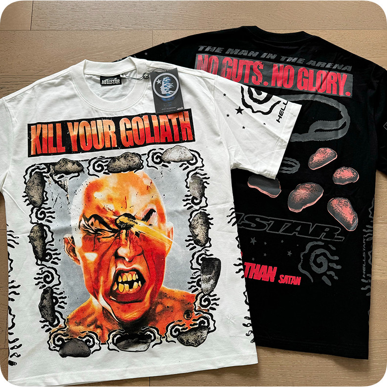 ขายร้อนสไตล์ใหม่ 5601 Real Shot Hellstar Hellstar Beauty อินเทรนด์ High Street ผ้าฝ้ายแท้เสื้อ ...