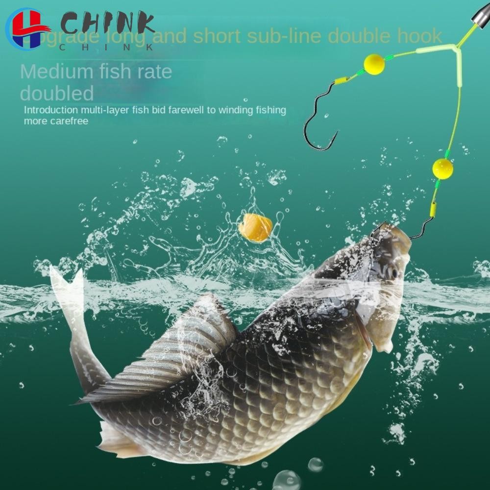 CHINK 3 ชิ้นเบ็ดตกปลาคาร์พ,ตะขอคู่ อัตโนมัติพลิกตกปลาผม Rigs ตะขอ, 2025 ...