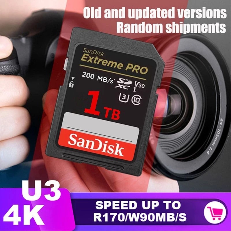 การ์ดหน่วยความจํา SD 512GB 1TB Extreme PR class 10, 16GB 32GB, 64GB ...