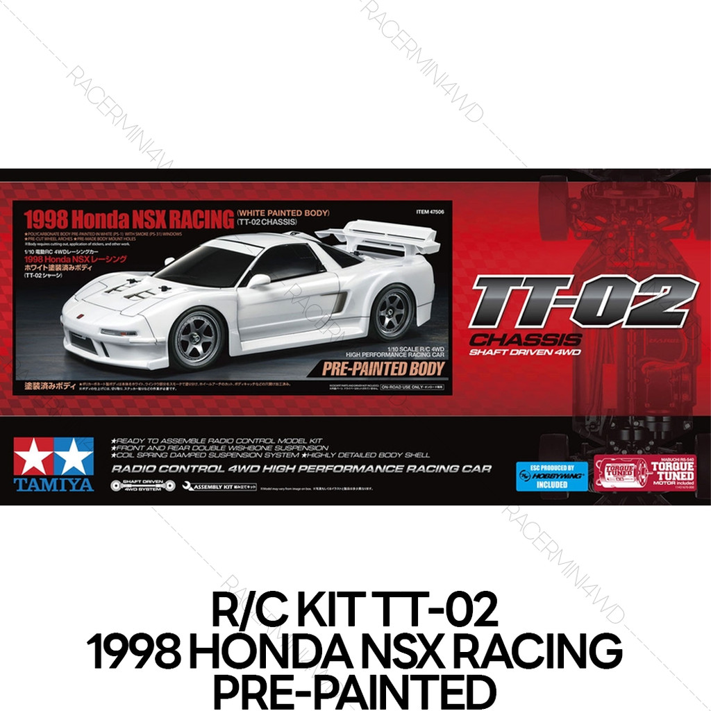 TAMIYA 47506 1/10 R/C 4WD 1998 Honda NSX Racing (TT-02 Chassis) Pre ...