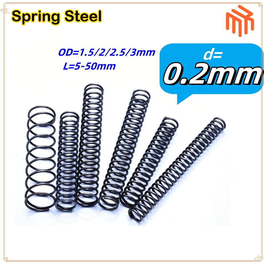 [MX] 65mn Spring Steel Compression Spring d0.2mm * OD1.5-3mm * L5-50mm ...