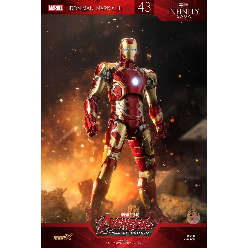 ZD TOYS Iron Man Mark 43 (เวอร์ชัน LED) 1/10 Action Figure | Shopee ...