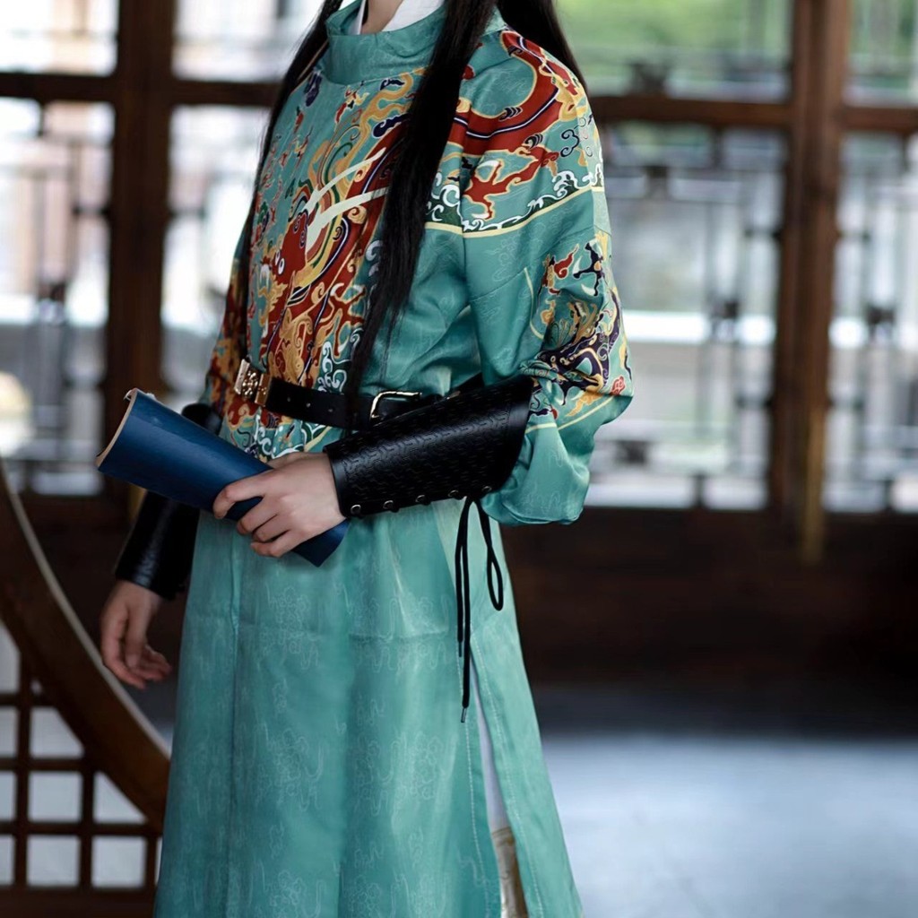 [5 สี] จีน Hanfu Dragon Robe Tang ชุดรอบคอ Robe Flying Fish คู่เสื้อผ้า ...