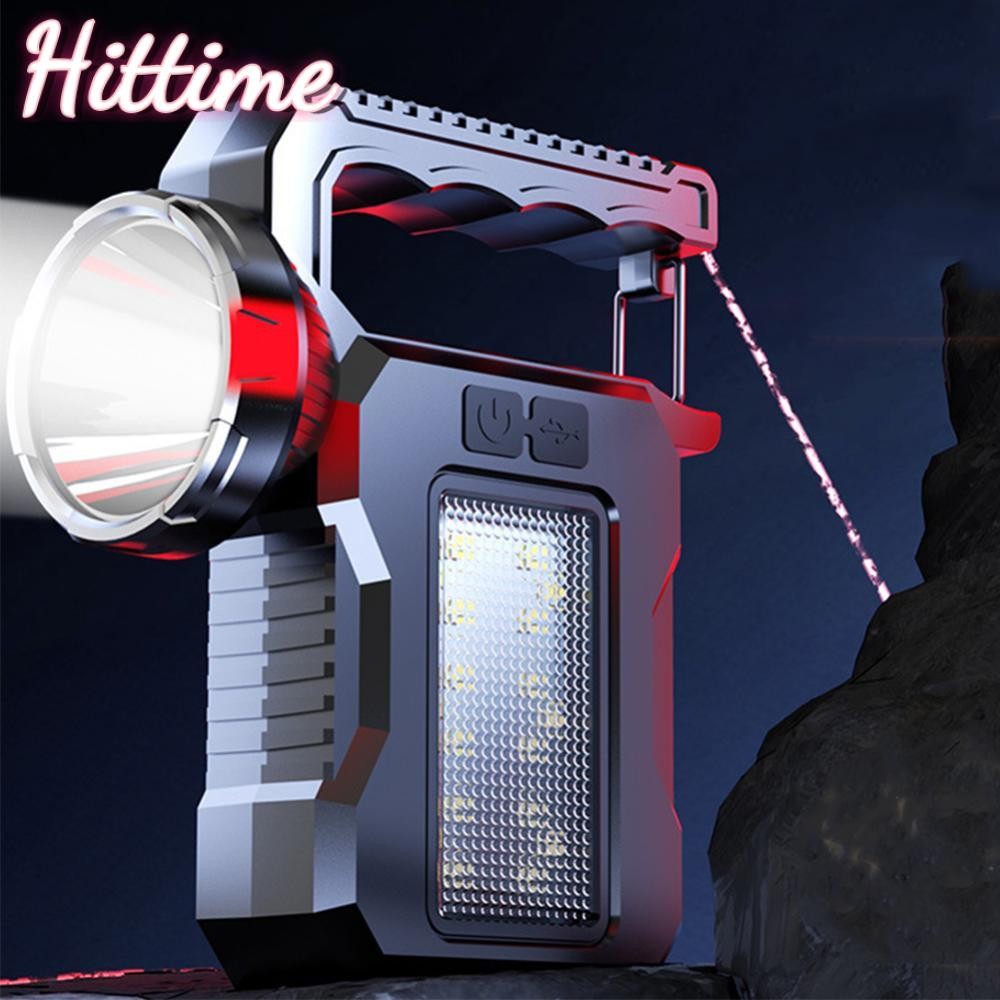Hittime มัลติฟังก์ชั่น Dual Light Source ไฟฉายพลังงานแสงอาทิตย์พร้อมตะขอกลางแจ้ง COB แบบพกพา ...