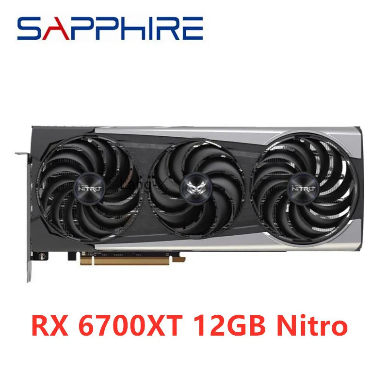 บัตรกราฟิก Sapphire RX 6700 XT 6700XT RX6700 Nitro 12GB GPU AMD Radeon ...