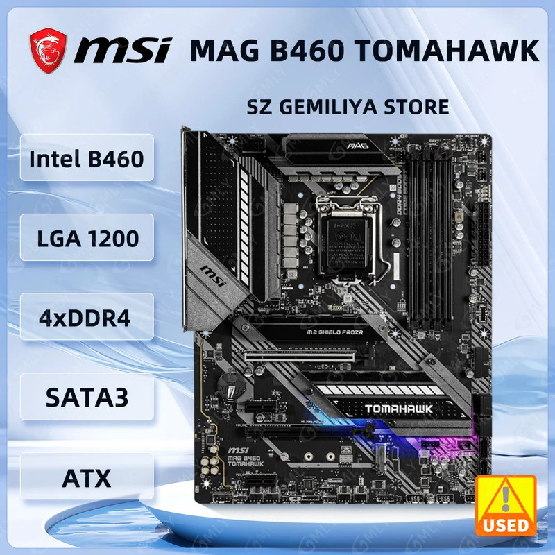 เมนบอร์ด MSI B460 MAG B460 TOMAHAWK รองรับ CPU 10700F 10400F 10100F ...