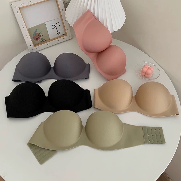 shop_mkl ชุดชั้นในไร้สาย บราเกาะอก ถอดสายได้ แถม 2 สาย ชุดชั้นในผู้หญิง เกาะอกไร้สาย #YJN705 ...
