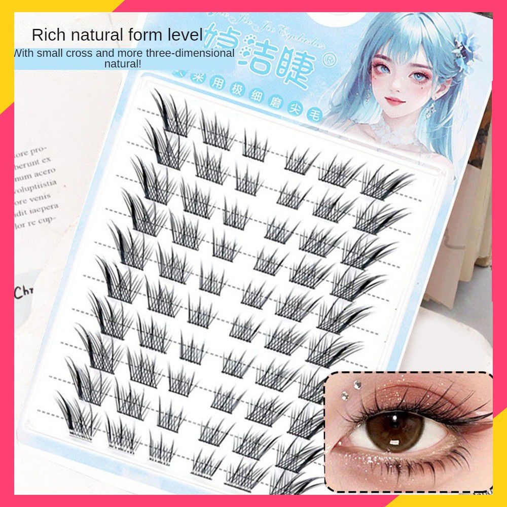 Jiejie ขนตาปลอมจีน Fox Series Soft Eye แต่งหน้าเครื่องมือ Segmented ส่วนบุคคล Clusters 5D Fluffy ...