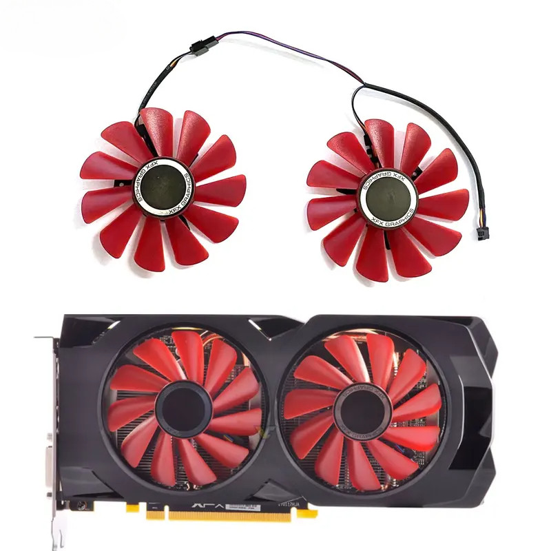 85 มม.4pin FDC10U12S9-C Rx480 GPU พัดลมสําหรับ XFX Rx570 RS Rx580 RS ...
