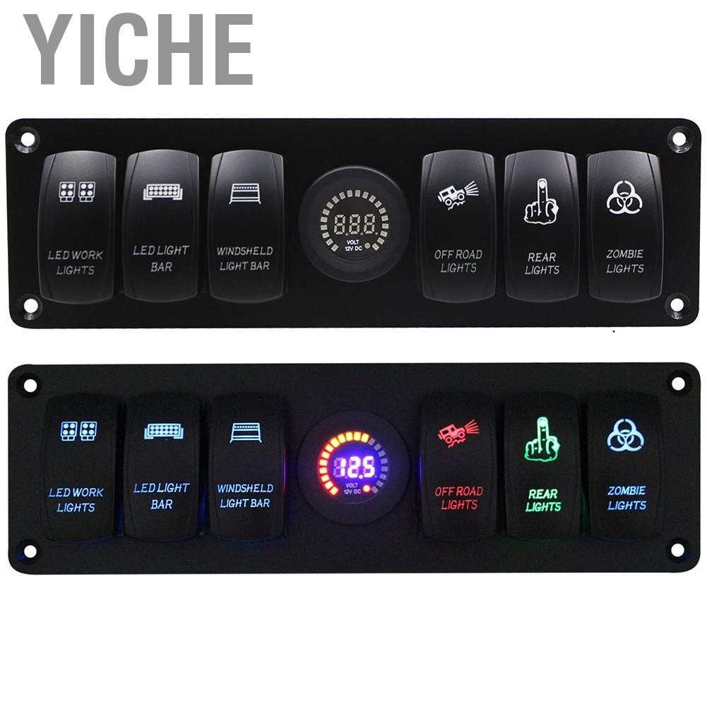 YiChe แผงสวิตช์โยกรถ 6-Gang สลับจอแสดงผล LED กันน้ำสีสันสดใสหลายแบบสำหรับเรือ RV | Shopee Thailand