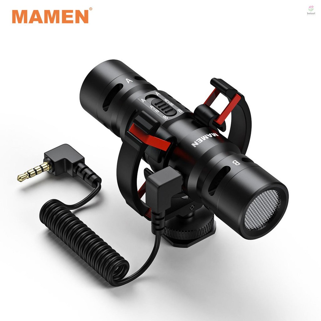 Mamen Mic-08 Pro Mini On-camera ไมโครโฟนสองทางรถกระบะโลหะ Super ...