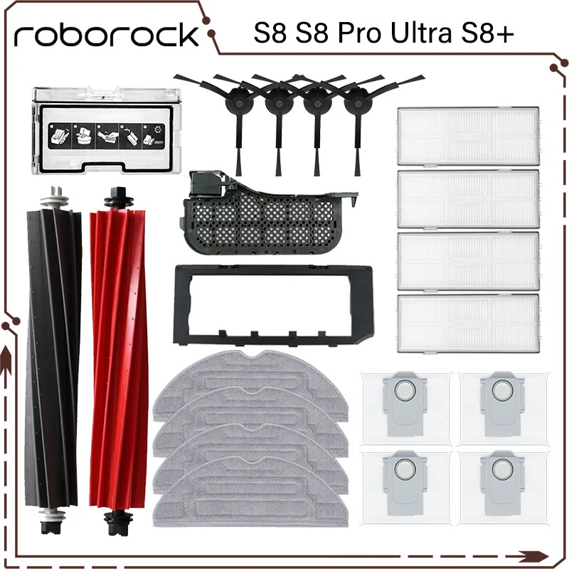 Roborock S8 S8 Pro Ultra S8+ หลักแปรงด้านข้าง Mop ผ้า HEPA ตัวกรองถุง ...