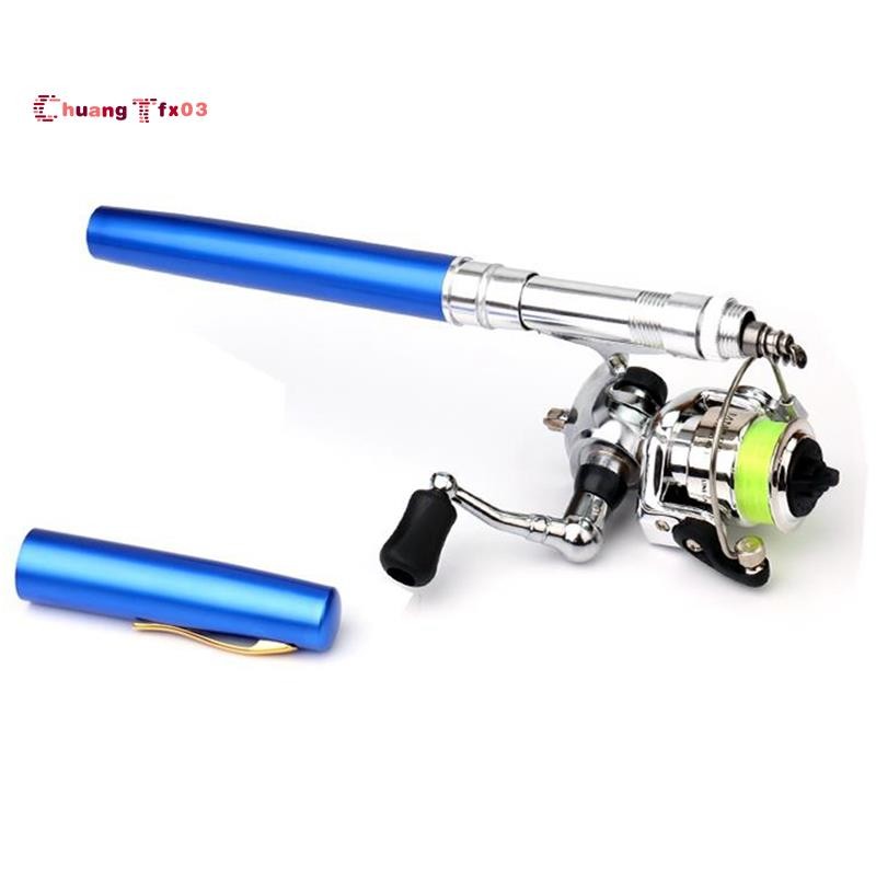 Chuangtfx03Pocket Mini Fishing Rod Telescopic Fishing Pole ปากการูปร่าง ...