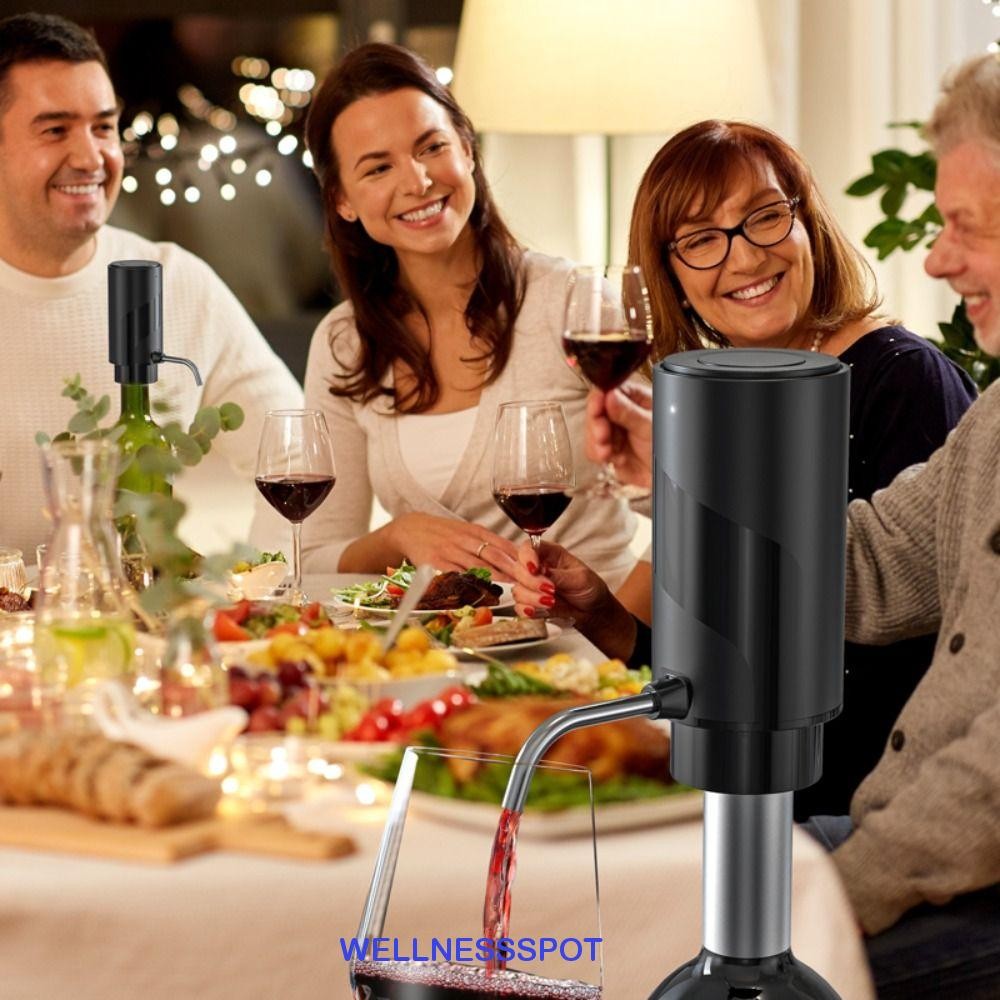 WELLNESSSPOT เครื่องเติมอากาศไวน์ไฟฟ้า,พวยเทตู้น้ําไวน์ไฟฟ้าอัจฉริยะ,สมาร์ทOne-touch USBชาร์จ ...