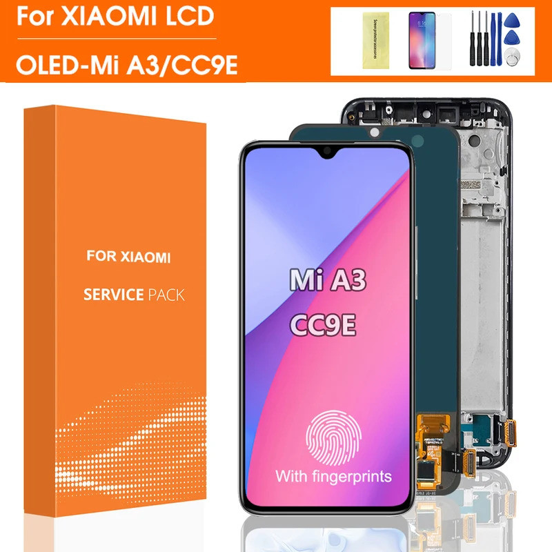 Super AMOLED สำหรับ Xiao Mi Mi A3 LCD mia3 TOUCH สำหรับ Xiao Mi Mi cc9e ...