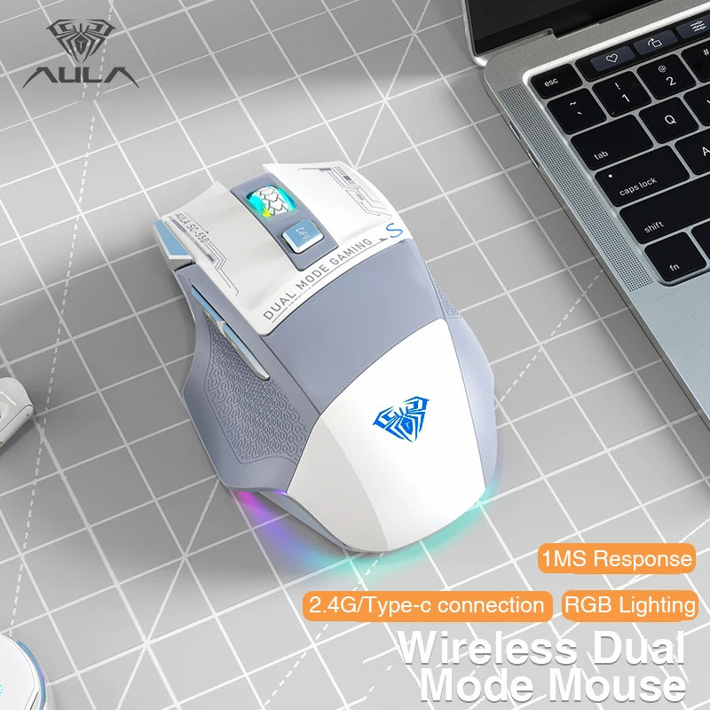 เมาส์เกมมิ่ง AULA SC550 2.4G/แบบมีสาย สองโหมด สูงสุด 4800 PDI ดีไซน์ตาม ...