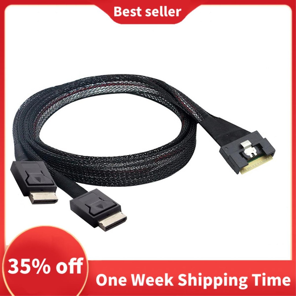 สายเคเบิลข้อมูลเซิร์ฟเวอร์คุณภาพสูง Slim Sas SFF-8654 8i ถึง Oculink ...