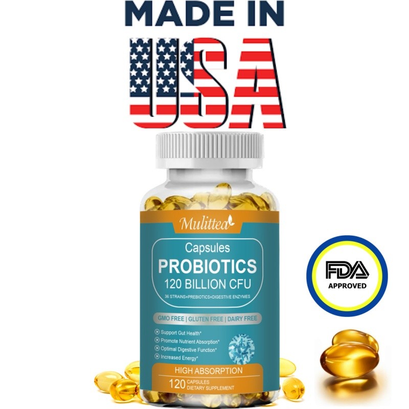 Mulittea Probiotic Capsules 120 Billion CFU—ปรับปรุงสุขภาพระบบย่อยอาหาร ...