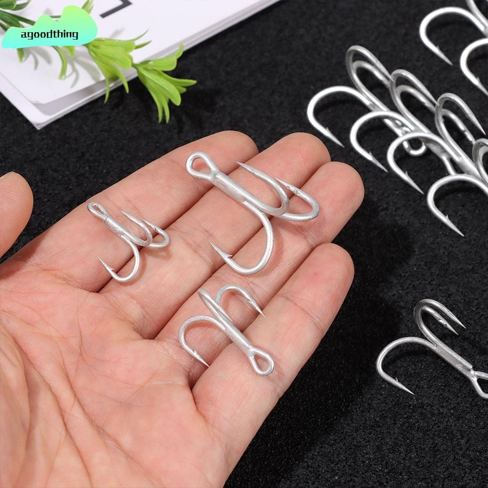 AGOODTHING 10 ชิ้น/เซ็ตเหล็กคาร์บอนสูง Ahite นิกเกิล Lure Barbed Hooks ...