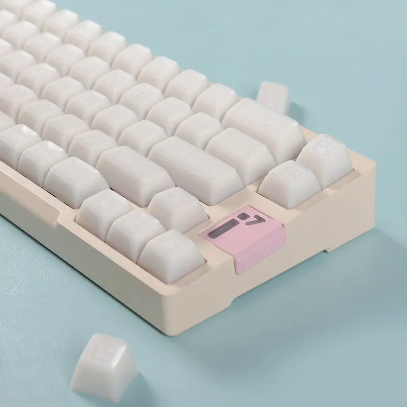142 Keys SA Profile Marble Themed Double Shot PBT Keycaps Milk White ...