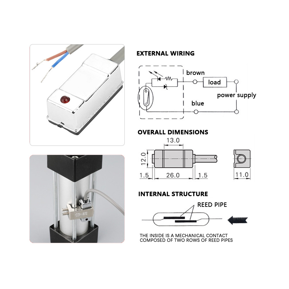 CS1-U Magnetic Air กระบอกสูบนิวเมติก Reed Switch Sensor อุปกรณ์เสริม ...